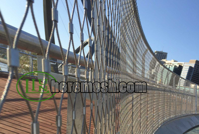 Stainless Steel Rope Mesh Bridge Fence-stainless steel wire rope mesh