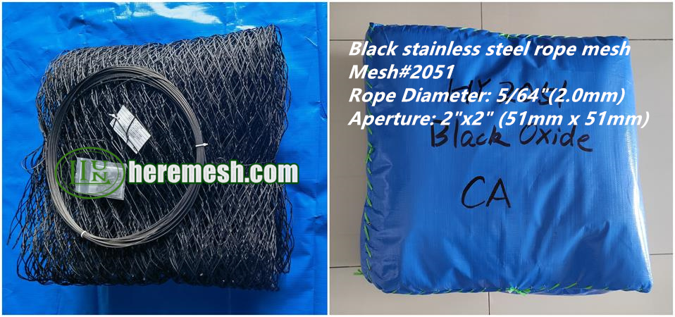 Black Stainless Steel Rope Net Order Completed And Shipped