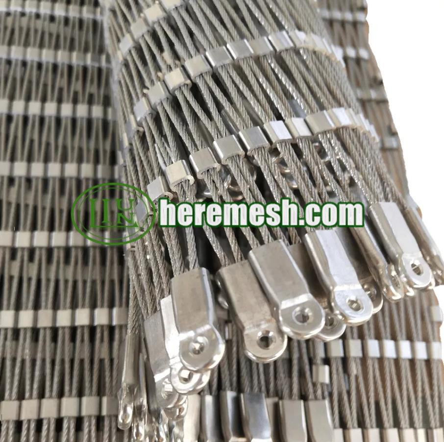 Ferrule Type Stainless Steel Rope Mesh , Ferrule Mesh